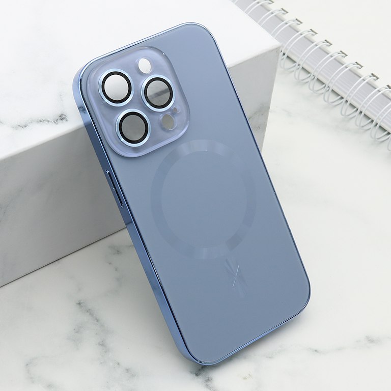 Futrola ELEGANT METAL MAGSAFE za iPhone 14 Pro (6.1) svetlo plava