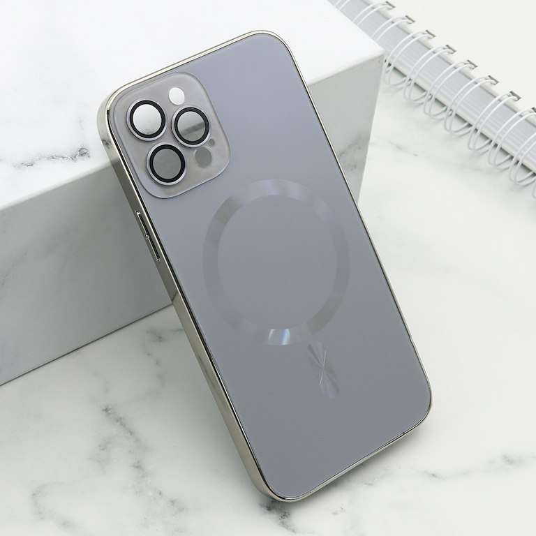 Futrola ELEGANT METAL MAGSAFE za iPhone 12 Pro (6.1) siva
