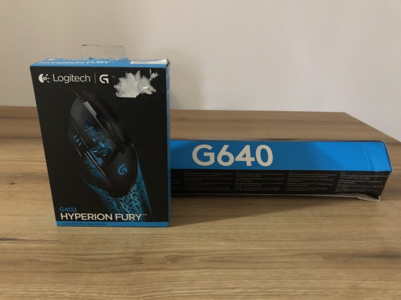 Logitech G402 Hyperion Fury & Podloga Logitech G640