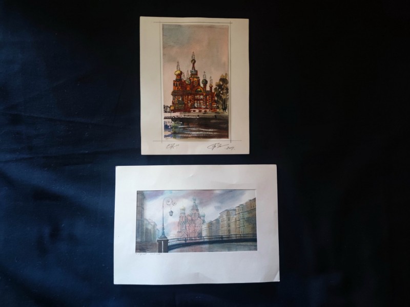 Gorlov (ruski slikar) – 2 akvarela