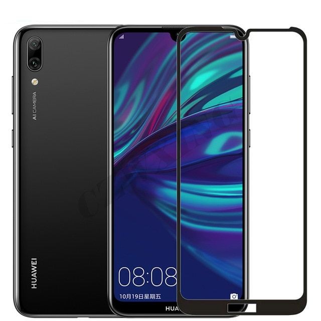 Zaštitno staklo 5D full glue za Huawei Y7 Prime, Y7 Pro 2019, crni rub
