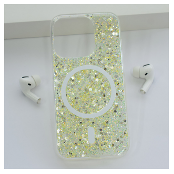 Maska Shine Shimmer Mag Case za iPhone 13 Pro Max zuta