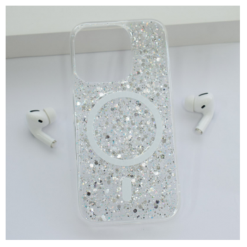 Maska Shine Shimmer Mag Case za iPhone 13 Pro srebrna