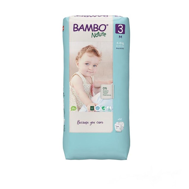 Bambo Nature Eco-friendly pelene 3 (4-8kg), 52kom