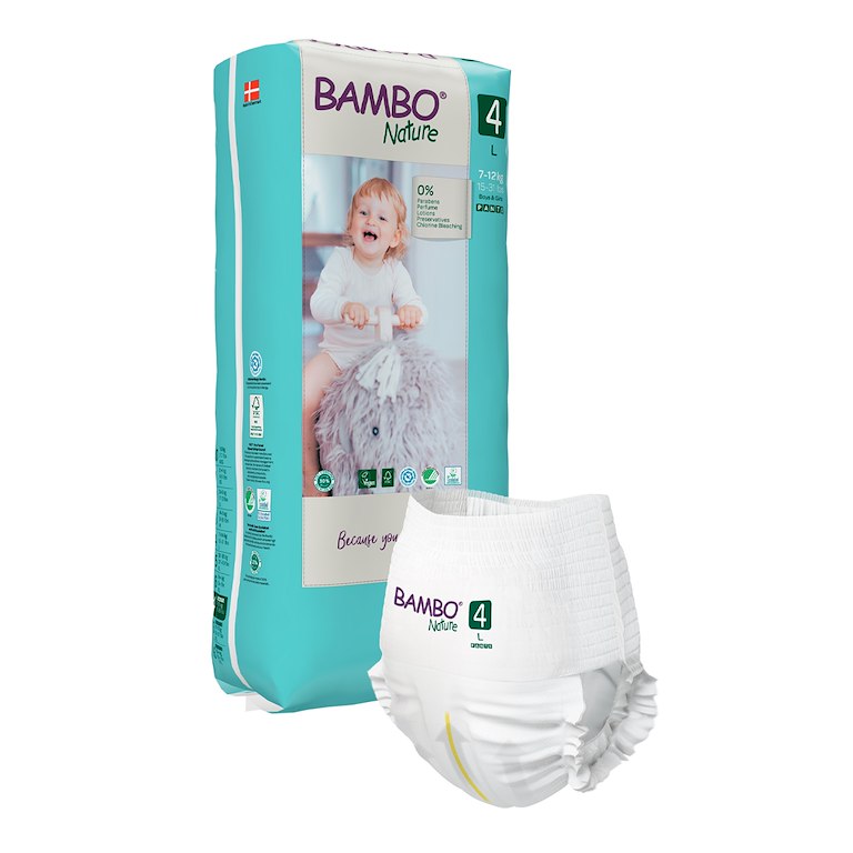 Bambo Nature Eco-friendly pelene gaćice 4 (7-12kg), 40kom