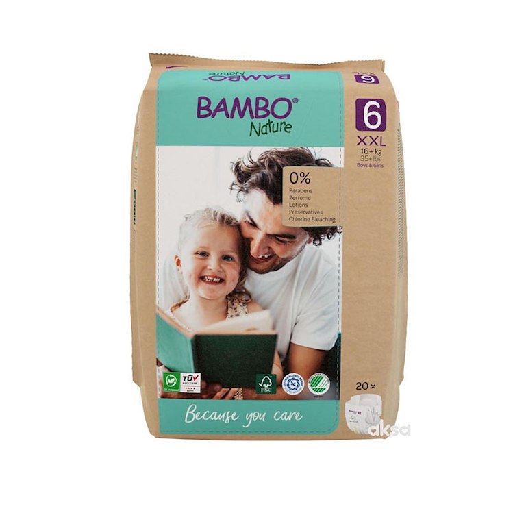 Bambo Nature pelene papirno pakovanje 6 (16+kg), 20kom