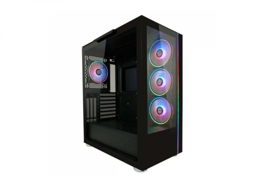 Kuciste LC Power LC-808B-ON Skylla_X, Midi-ATX Case, black, 4x120mm ARGB fan