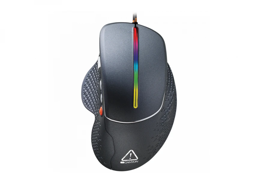 CANYON Apstar GM-12, Wired High-end Gaming Mouse with 6 programmable buttons, sunplus optical sensor, 6 levels of DPI and up to 6400, 2 million times key life, 1.65m Braided USB cable,Matt UV coat...