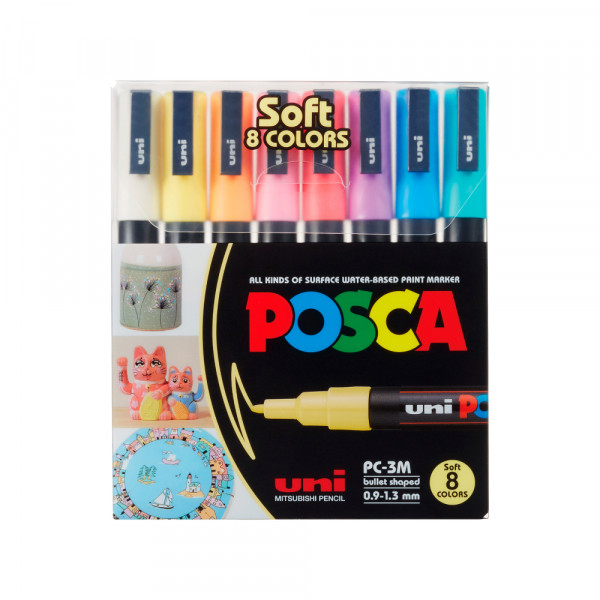 Paint marker Uni POSCA PC-3M 1/8 pastelne boje