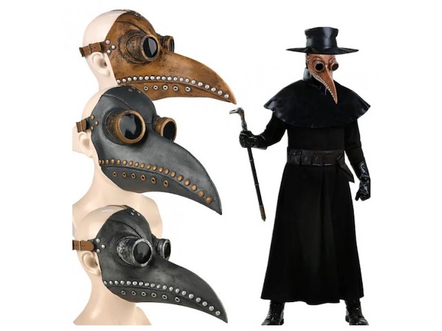 Maska Plague Doctor Noc Halloween, Maskenbal Model 1
