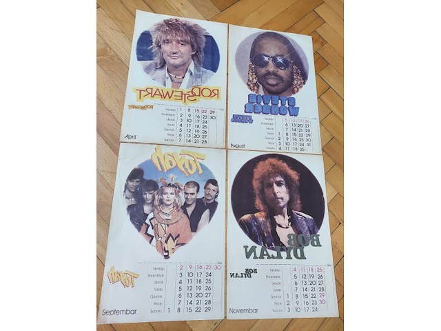 POP - ROCK posteri iz kalendara `70/80 tih godina