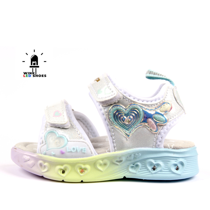 LED svetleće sandale za devojčice – bele