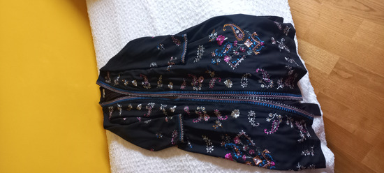 Luksuzni Monsson crni kimono sa perlicama