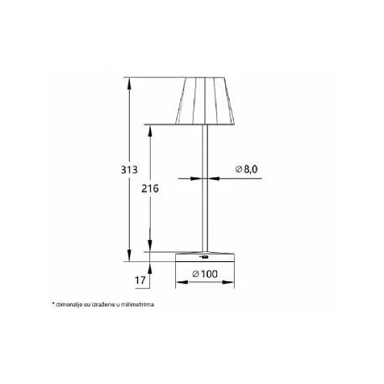BBLINK 13T25 PUNJIVA STONA LAMPA BELA CENA