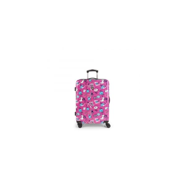 Kofer srednji 46x66x25 cm ABS+PC 62,3l-3,6 kg Sticker roze