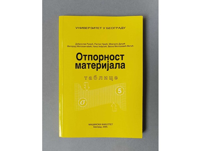 OTPORNOST MATERIJALA - TABLICE 5