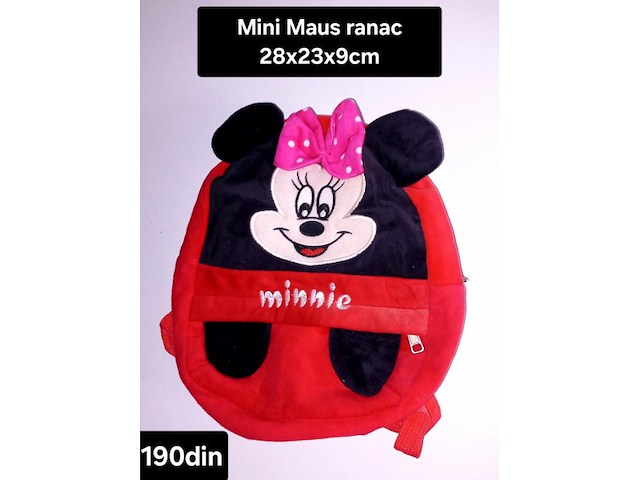 Mini Maus dečiji ranac crvene boje