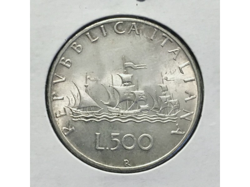 Italija 500 lira 1966 god UNC srebro