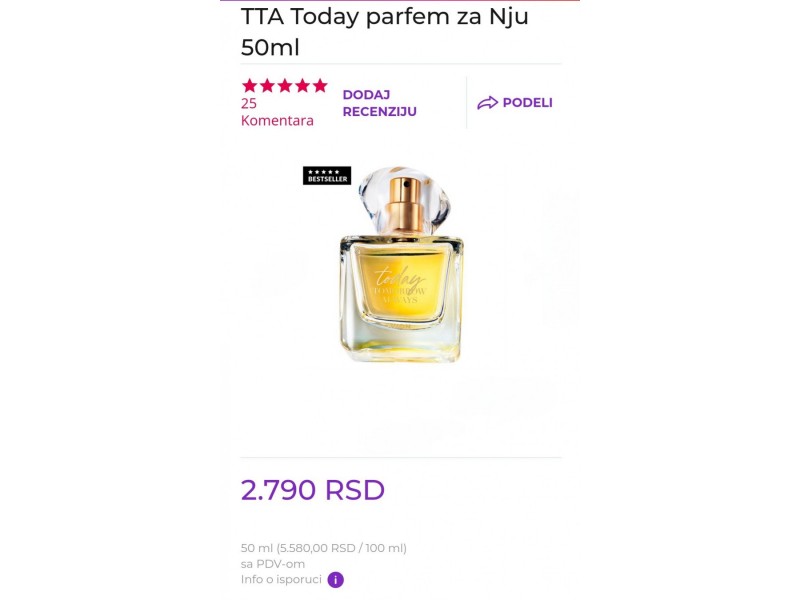 Avon TTA Today parfem ( 50 ml )-novo*akcija