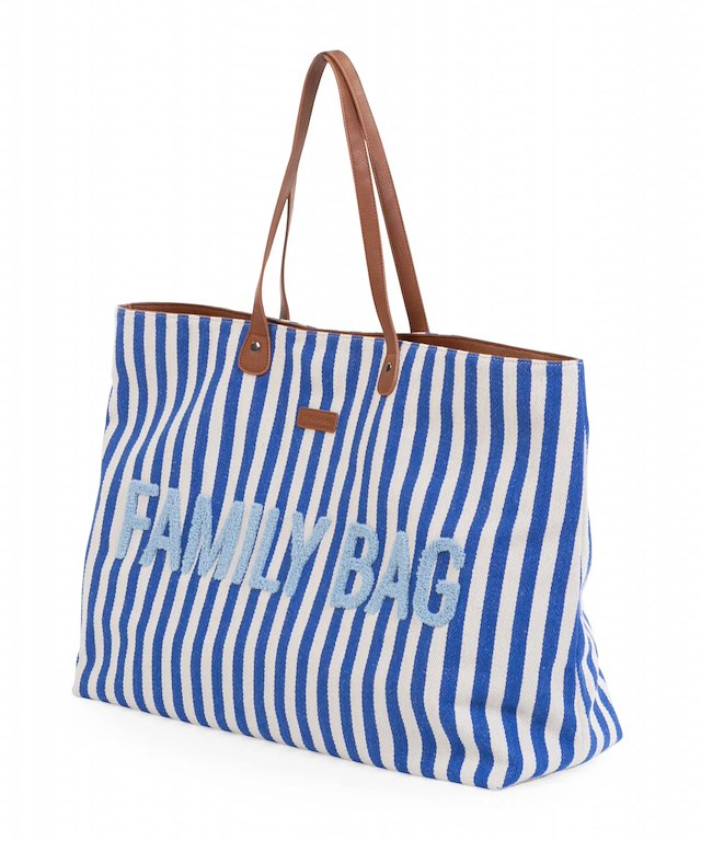 FAMILY BAG, Stripes - Electric Blue/Light Blue