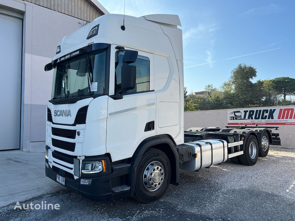 Scania R 450 Highland, anno 2018, km 610K, Retarder, Clima, passo 4.750 kamion šasija