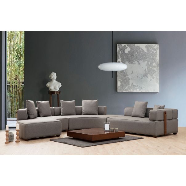 ATELIER DEL SOFA Modularna ugaona garnitura Gondol 4 CHL SOL-CHLSAĞ-3R, siva