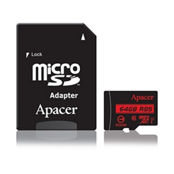 Apacer Memorijska kartica UHS-I U1 MicroSDXC 64GB class 10 + Adapter AP64GMCSX10U5-R