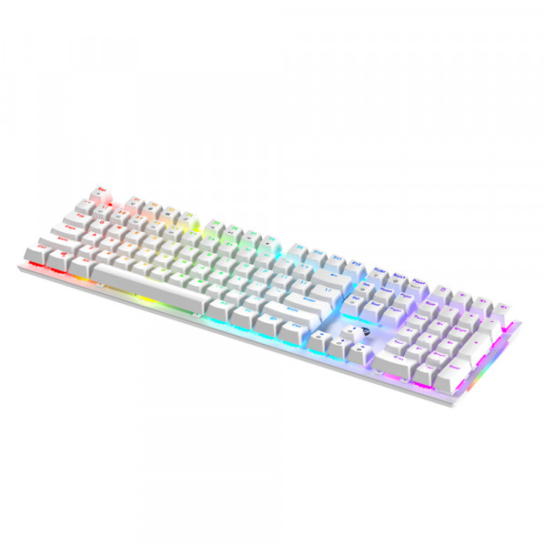 Tastatura mehanicka zicna MAXFIT 108 RGB MK855 bela (red switch) FANTECH