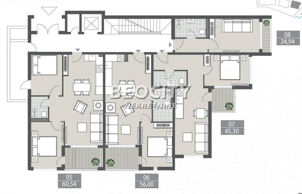 Tivat, Centar, Markuševina , 2. 0, 56m2, 224100EUR