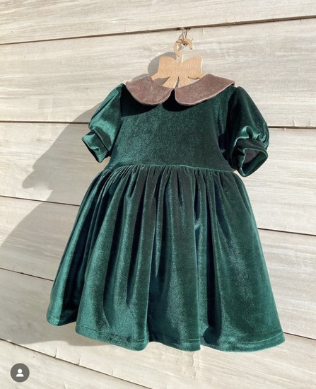 Zelena haljinica plisana za devojcice