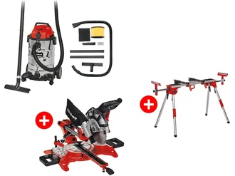 Einhell Set Preklopna testera TC-SM 2131/1 Dual, Usisivač TC-VC 1930 SA i Postolje