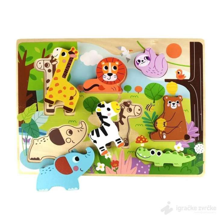 Tooky Toy drvene puzzle DIVLJE ŽIVOTINJE