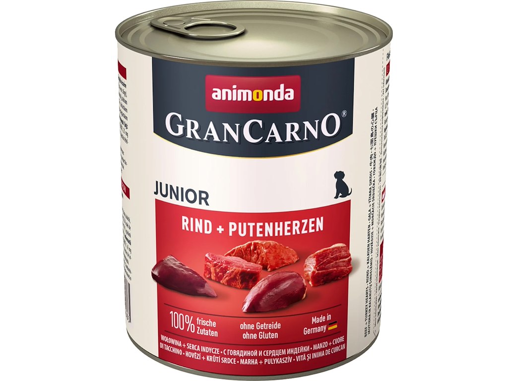 Animonda Hrana za pse Gran Carno Junior Govedina i ćureća srca 800gr