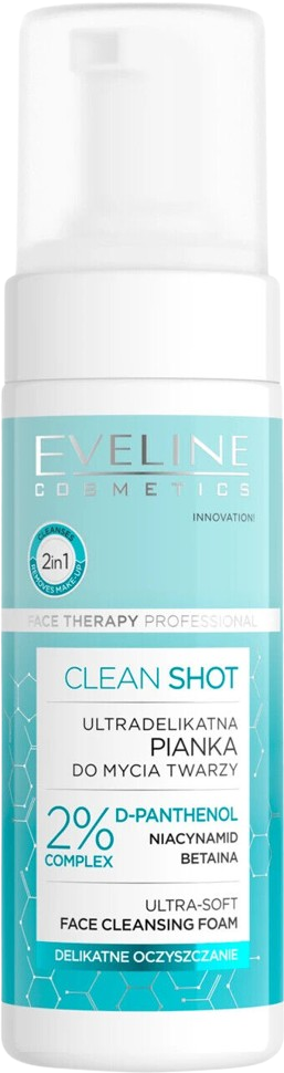 EVELINE - CLEAN SHOT - D-PANTHENOL FACE CLEANSING FOAM 150ml