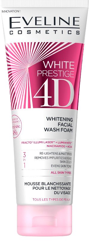 EVELINE - WHITE PRESTIGE 4D - FACIAL WASH FOAM 100ml