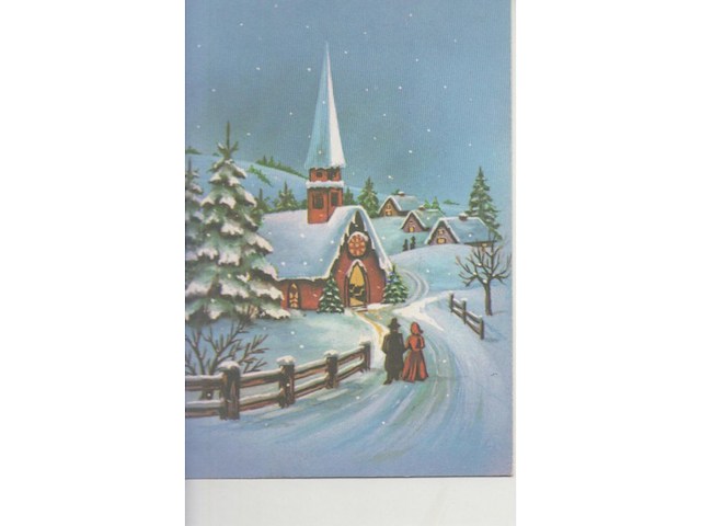 Čestitka-Crkvica u snegu