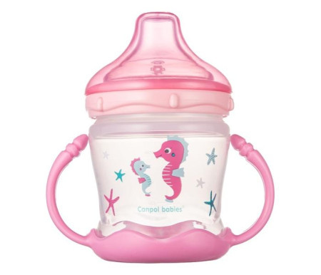 Canpol babies solja love&sea 180ml sa silikonskim kljunom (57/300) - pink ( 57/300_pin )