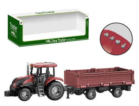 Crveni traktor sa prikolicom - zvuk i svetlo ( 403604 )