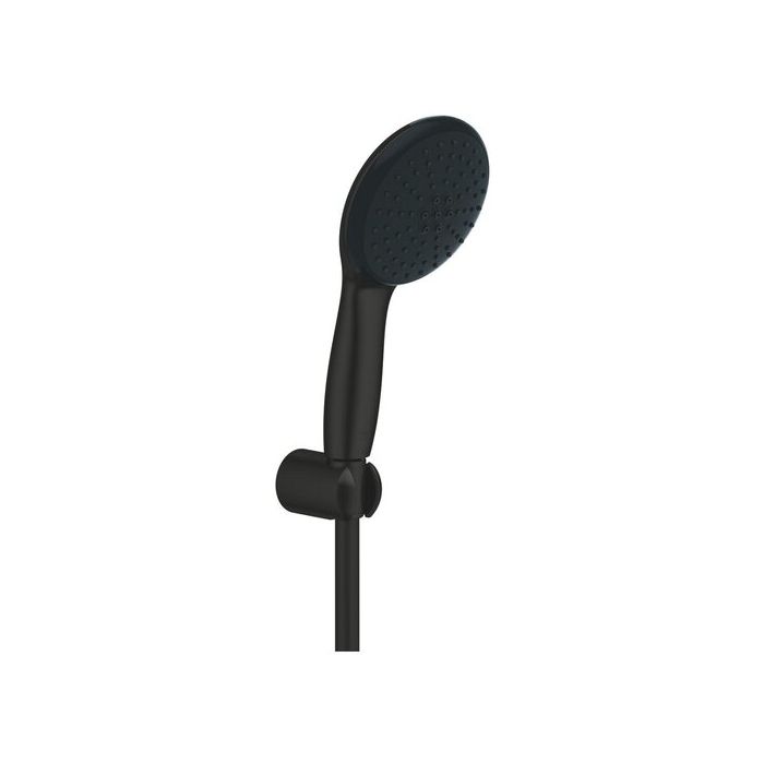 GROHE tuš set Tempesta 110 Black: ručica + crevo + mali zidni držač