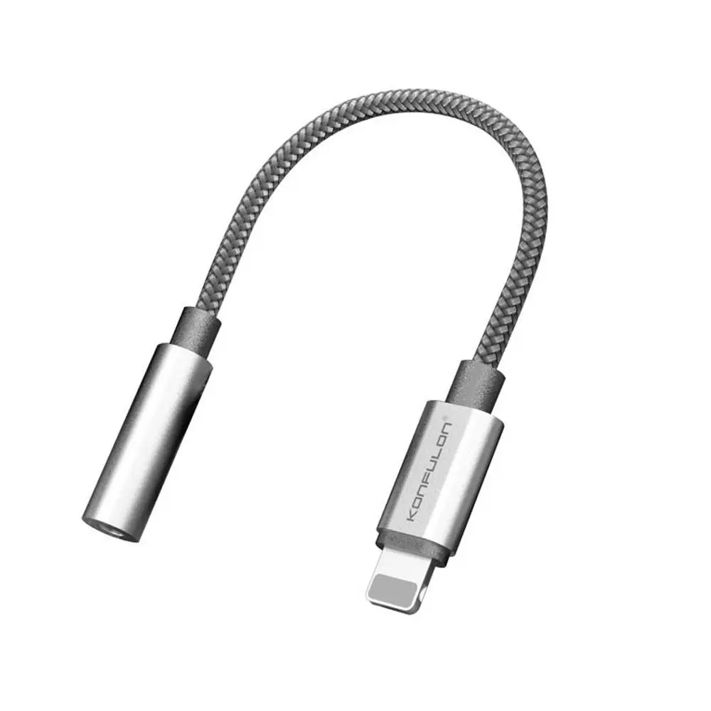 USB Kabl KONFULON Z19 Lightning to 3.5mm music AUX 0.1M, Crna