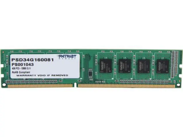 PATRIOT Memorija DDR3 4GB 1600MHz Signature zelena