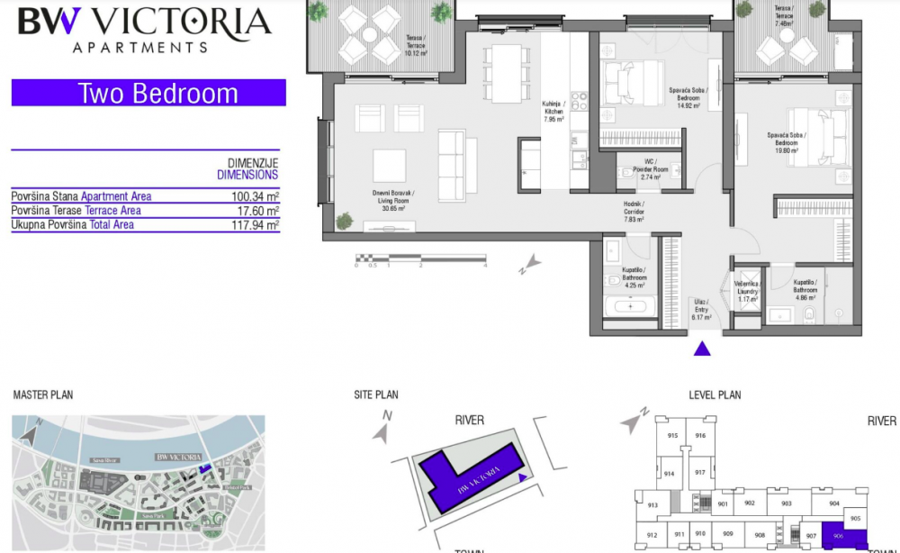 Beograd na vodi, Trosoban stan na prodaju, 117.94m2