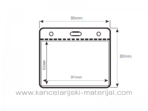 Džep za ID karticu 91x60mm, providan horizontalni