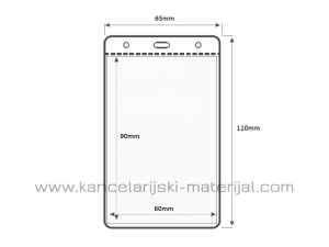 Džep za ID karticu 60x90mm, providan vertikalni