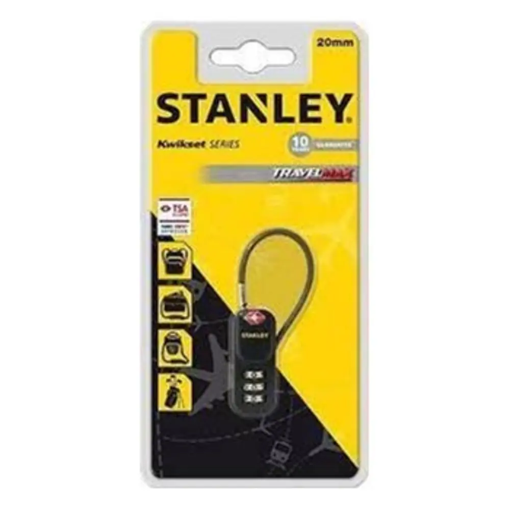 STANLEY Katanac za torbe, 20mm sa tri šifre, Crni