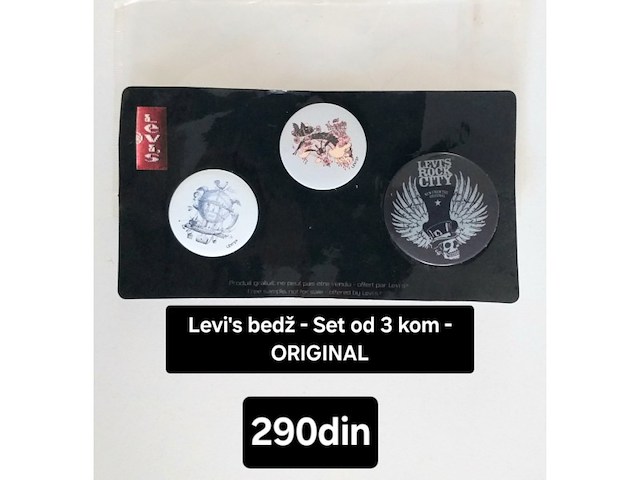 Levi`s bedževi - set od tri komada - ORIGINAL