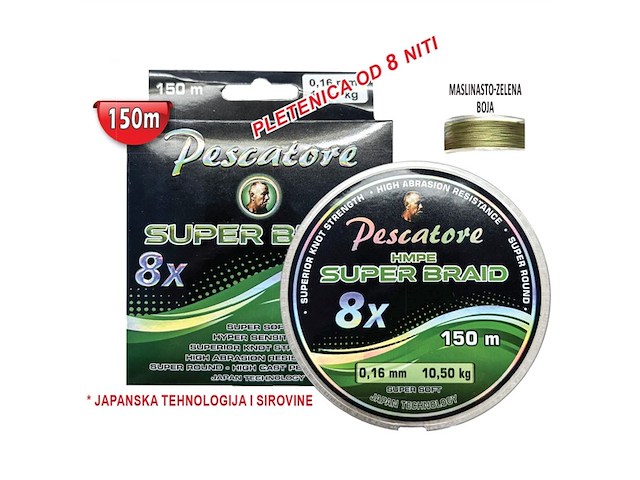 PESCATORE SUPER BRAID 8X 0,10mm