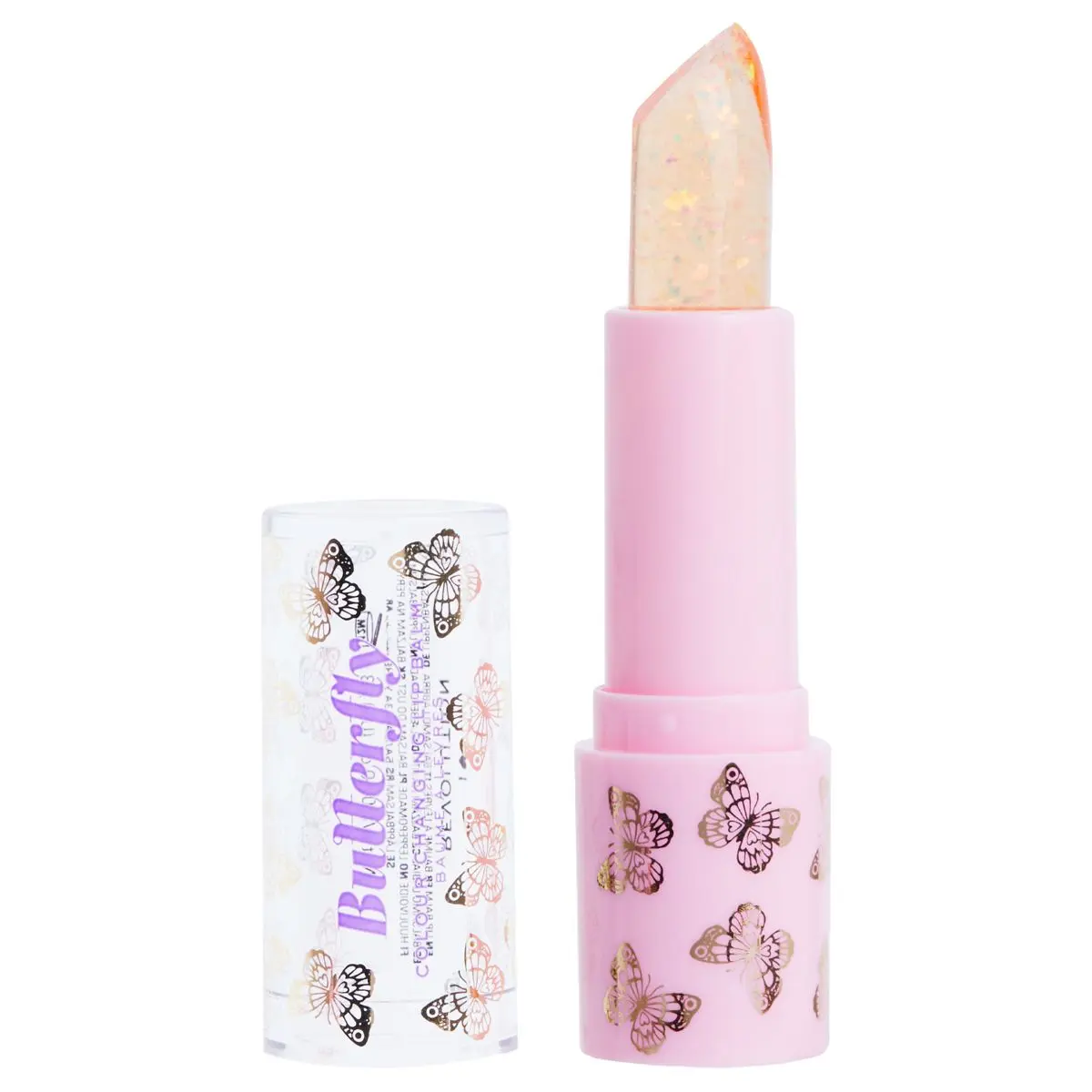 MAKEUP REVOLUTION I HEART Butterfly Balzam sa gliterom za usne, Chan ging, 3 g