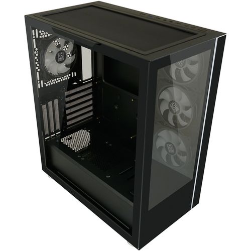 Kuciste LC Power LC-808B-ON Skylla_X, Midi-ATX Case, black, 4x120mm ARGB fan