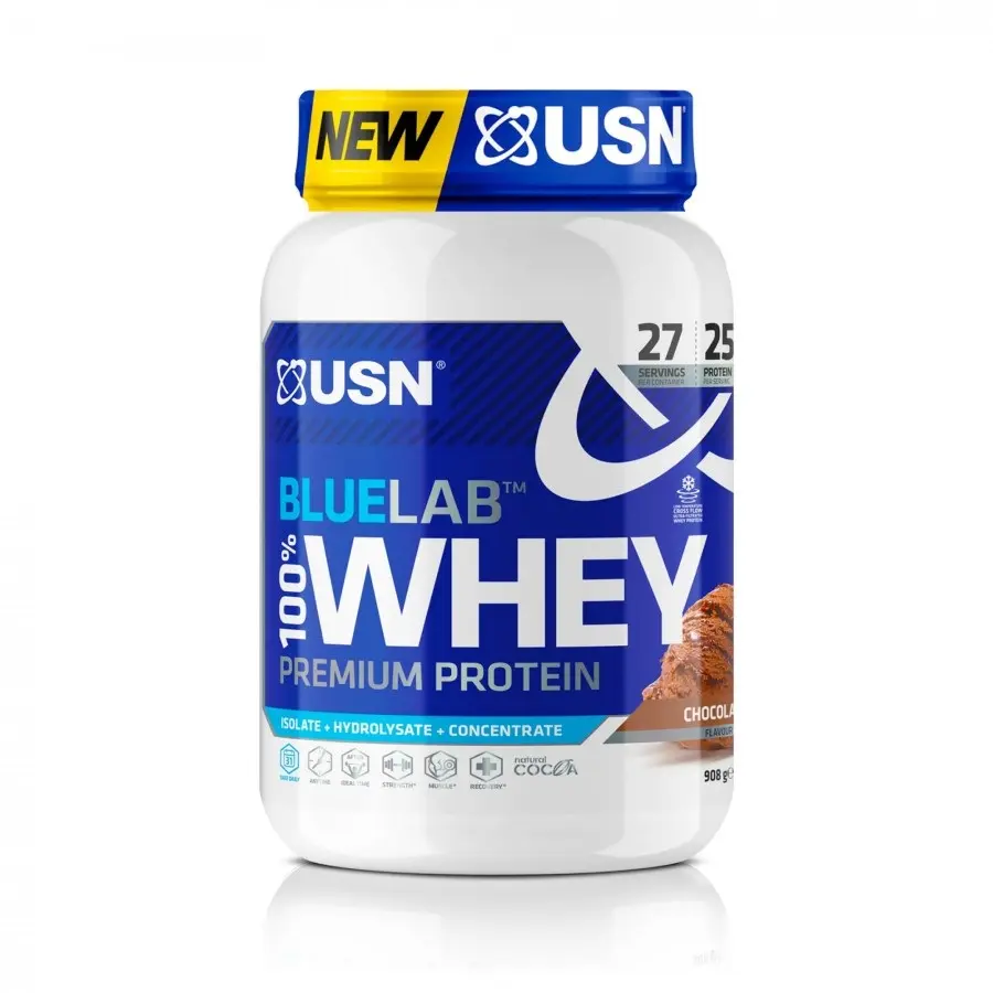 USN BlueLab Whey protein 100%, 908 g, Čokolada